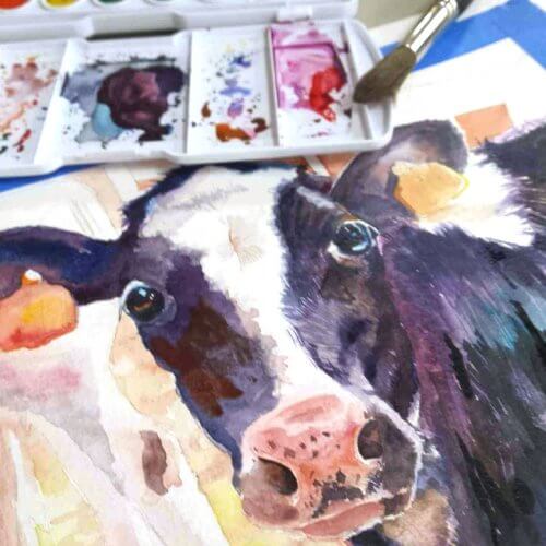 Watercolor Cow Tutorial – BrushWell Designs