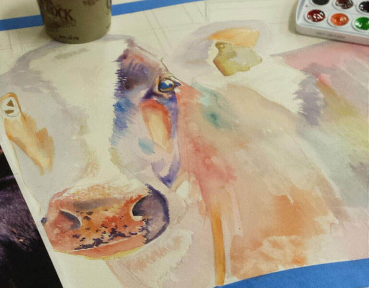 Watercolor Cow Tutorial – BrushWell Designs